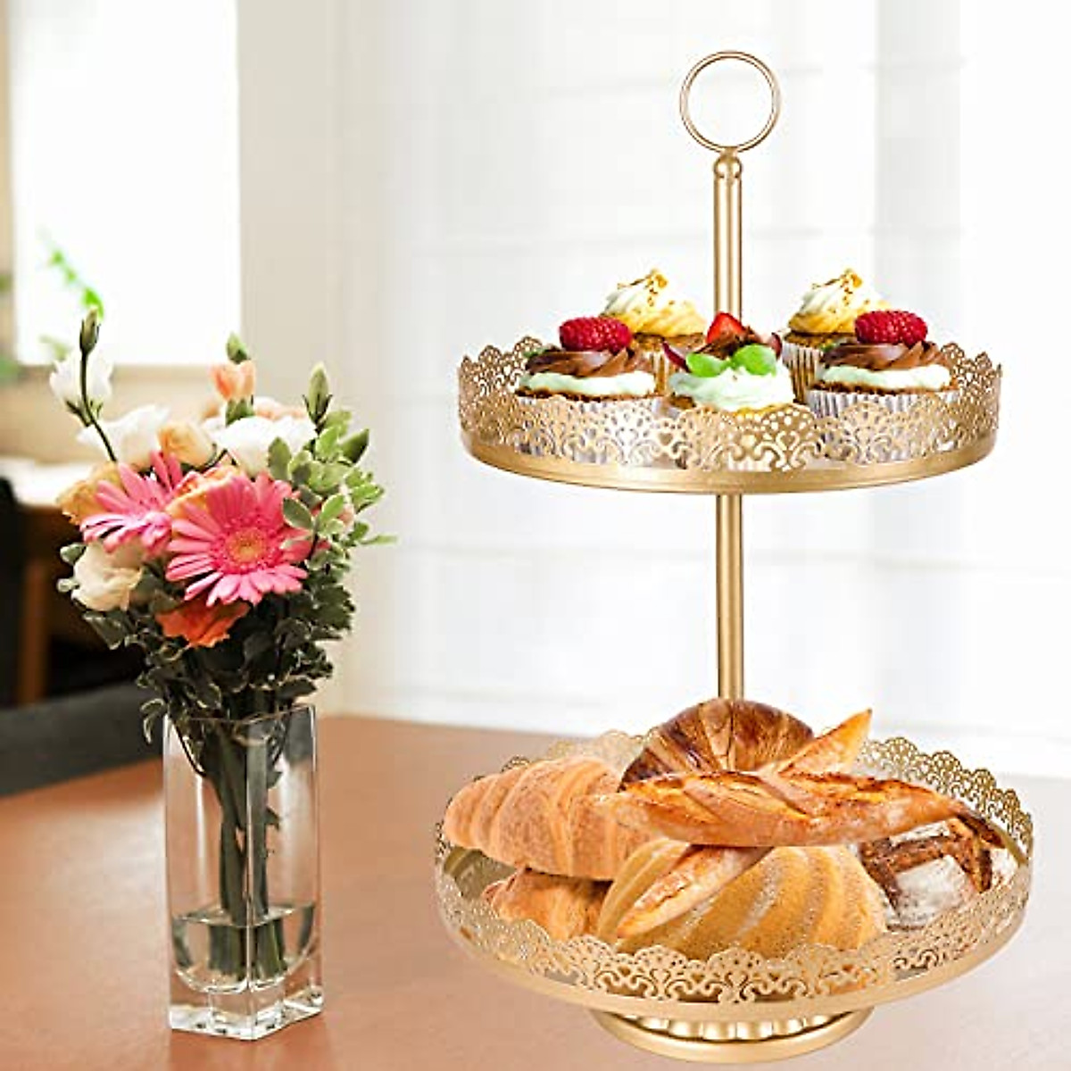 MyHarney 6PCS Cake Stand Set,Metal Cake Stand Dessert Stands Candy Fruit Dessert Table Display Set Cake Pedestal Stand Cupcake Display Stand for Party Birthday Wedding Carnival Baby Shower (Gold)