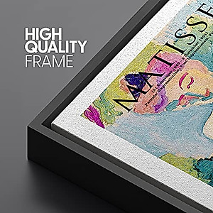 SIGNLEADER Framed Canvas Print Wall Art Matisse Woman in Garden by Matisse Abstract Brushstroke Illustrations Expressionism Traditional Colorful Multicolor for Living Room, Bedroom, Office - 16"x24" Black