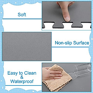 Jutom 78 Inch Diameter 21 Pcs Hot Tub Mat Interlocking Foam Ground Hot Tub Flooring Protector Inflatable Non Slip Pool Spa Floor Pad for Outdoor Balcony Shower(1/4 Inch)