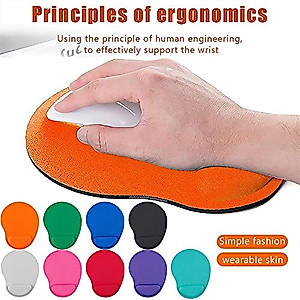 Mice Mat Computer Game Mouse Wrist Pad Solid Color Ergonomic Comfortable Gel Wrist Support Desk Pads(red)