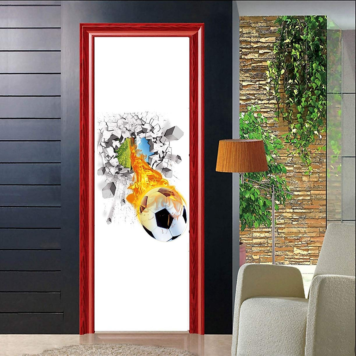 Test-Rite Soccer Wall Decals for Boys Rooms - Multicolor Vinyl Stickers - Modern Sports Wall Decor - Reusable Wall Stickers