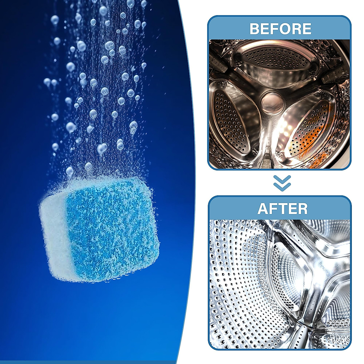 EENET Clinix - 24 Pack of Washing Machine Cleaner Tablets for Front Load & Top Load Washer - Deep Cleaning Washer Machine Remove Odor