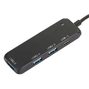 USB C Hub 4-Port Splitter Expansion Cable Adapter Compatible with USB 2.0/1.2/1.0 Supports commonly Used USB Devices Such as Mouse and Keyboard, USB Fan