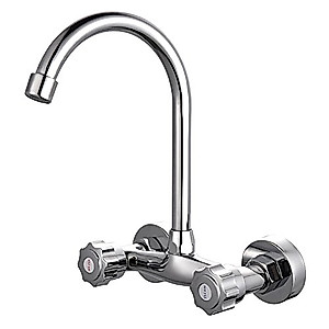 Mixer Tap Double Hole Lead-free Kitchen Sink Faucet Bathroom Waterfall Double Lever Bath Filler Mixer Chrome Tub Tap Ceramics Valve Nozzle