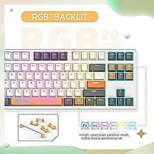 Wireless Gaming Keyboard and Wrist Rest Pad and Custom Coiled USB C Cable,Triple Mode TKL Hot Swappable Tactile Switches,LIGHTSYNC RGB,Mechanical Keyboard Palm Rest for PC PS5 PS4 Xbox Mac-3 in 1 Kit