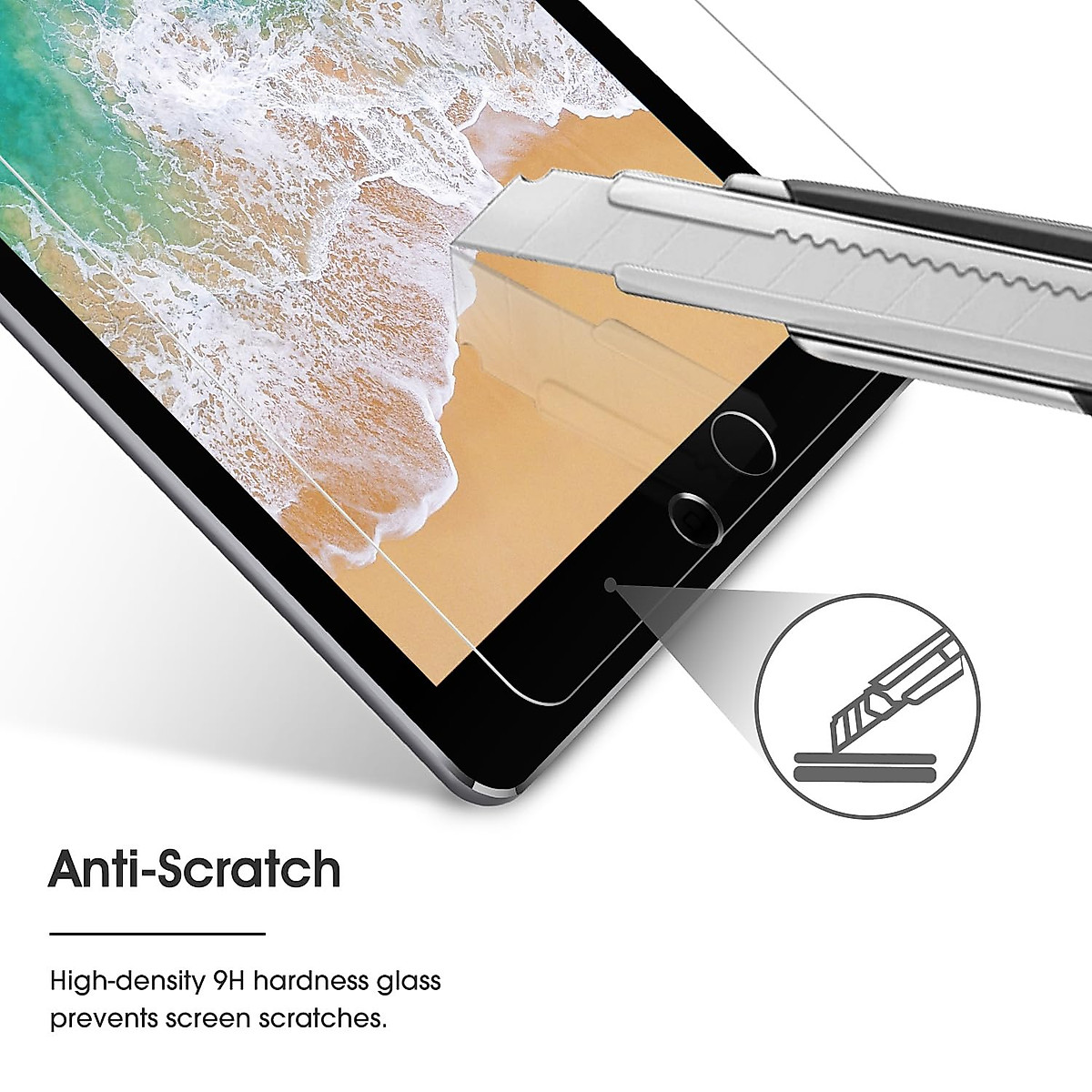 OMOTON 3 Pack Screen Protector for iPad 6th 5th Generation, Tempered Glass Screen Protector Compatible with Apple iPad Pro 9.7 / iPad Air 2 / iPad Air 9.7 Inch with Alignment Frame, Case Friendly