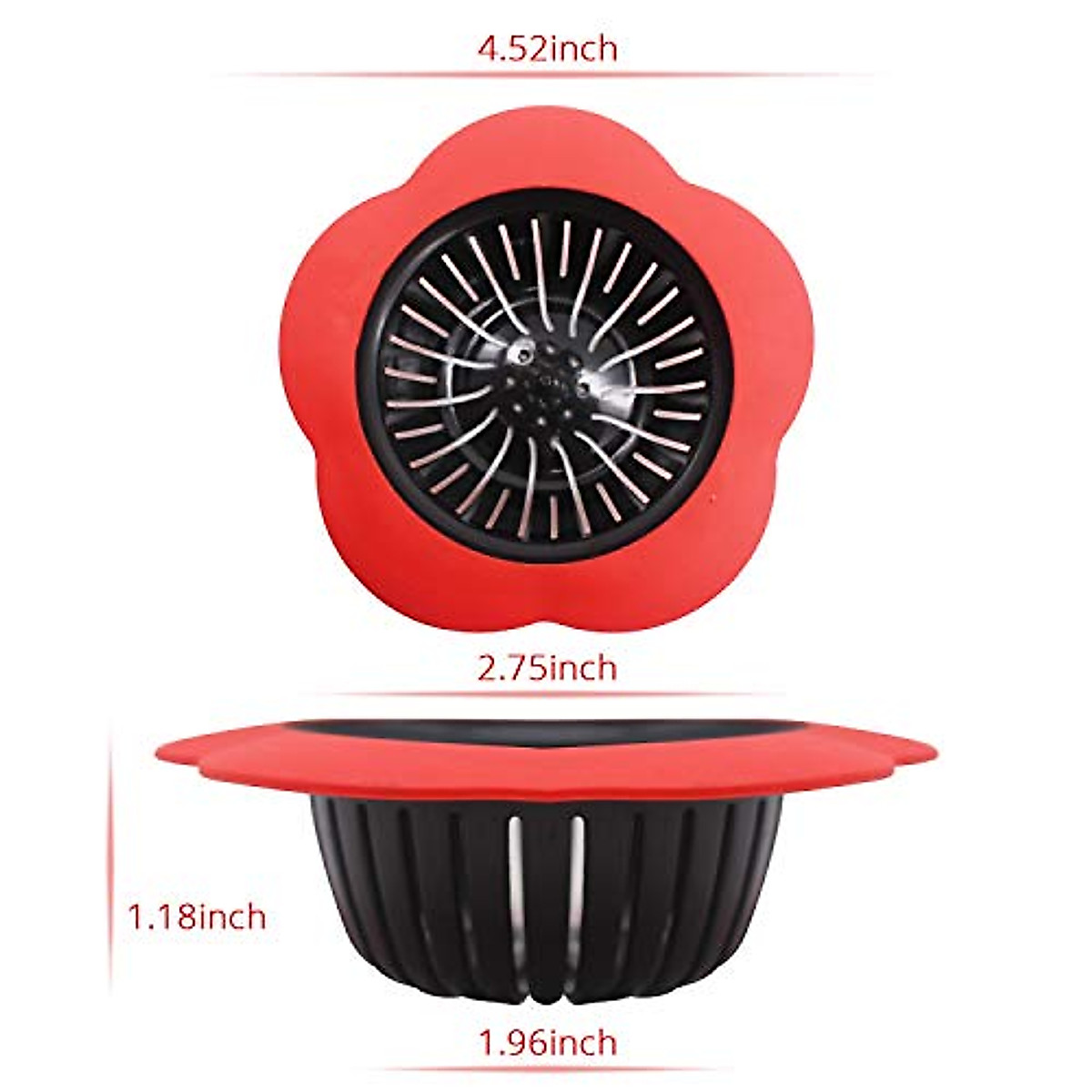 KUFUNG Sink Strainer, Basket Stainless Steel Bathroom Sink, Utility, Slop, Kitchen and Lavatory Sink Drain Strainer Hair Catcher (Red)…