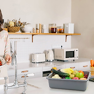 Inhouse 4-Pack Commercial Bus Tubs 13L, Plastic Bus Box/Tote, Grey