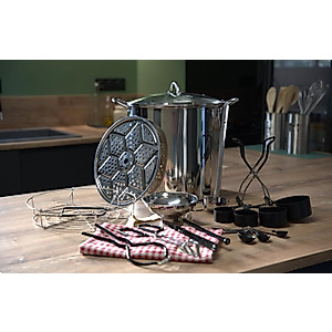 Canning pot with rack and lid - Water bath canner for canning - Complete premium canning kit with large Pot 21.5 Qt in stainless steel 304 - The French canning kit by La Cuisine de Camille