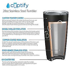 Boss Lady Big Heart Tumbler Birthday Gifts for Women, Coworker, Boss on Black 20 oz Stainless Steel Insulated Cup with Lid - Travel Mug for Mom