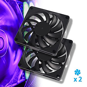 2Pcs DC 24V 8010 Fan Dual Ball Bearings 80mm 10mm Fan 3D Printer 80x80x10 Brushless Cooling Fan for Makerbot for 3D Printer PC CPU Computer Case Fan Cooler and Other Small Heat Dissipation Equipment