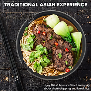 Japanese Ramen Bowl with Chopsticks - Ramen Bowls to Enjoy Traditional Asian Dining Experience - Ramen Bowl Set with Chopstick Rest Design - Pho Bowls