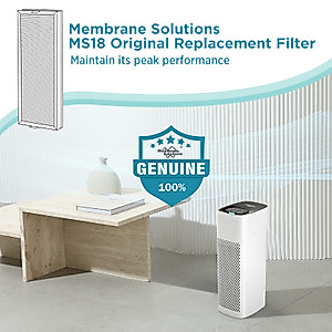 Genuine Membrane Solutions MS18 Original Air Purifier Filter Replacement, Upgraded 4-in-1 True HEPA Filter with OdallerPure Technology (1 Pack)