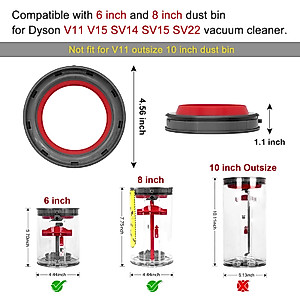 ilovelife Dust Bin Bucket Top Fixed Sealing Ring Compatible with Dyson V11 V15 SV14 SV15 Vacuum Cleaner Repair Accessories Part