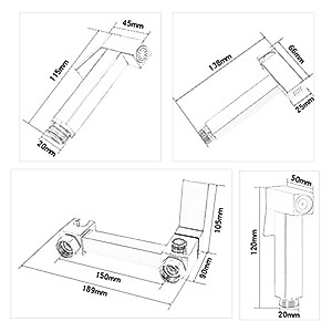 MINJING Wall Mounted Toilet Shower Spray Mixer Set Hot and Cold Hand Held Sprayer Toilet Attachment Brushed Gold Brass Bathroom Toilet Bidet Mixer Spray Kit,B