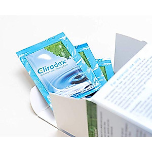 Cliradex Towelettes - Natural Face, Eyelash & Eyelid Cleanser - Wipes for Demodex, Blepharitis, Mgd and Red Irritated Eye Lid - Tea Tree Oil Extract.