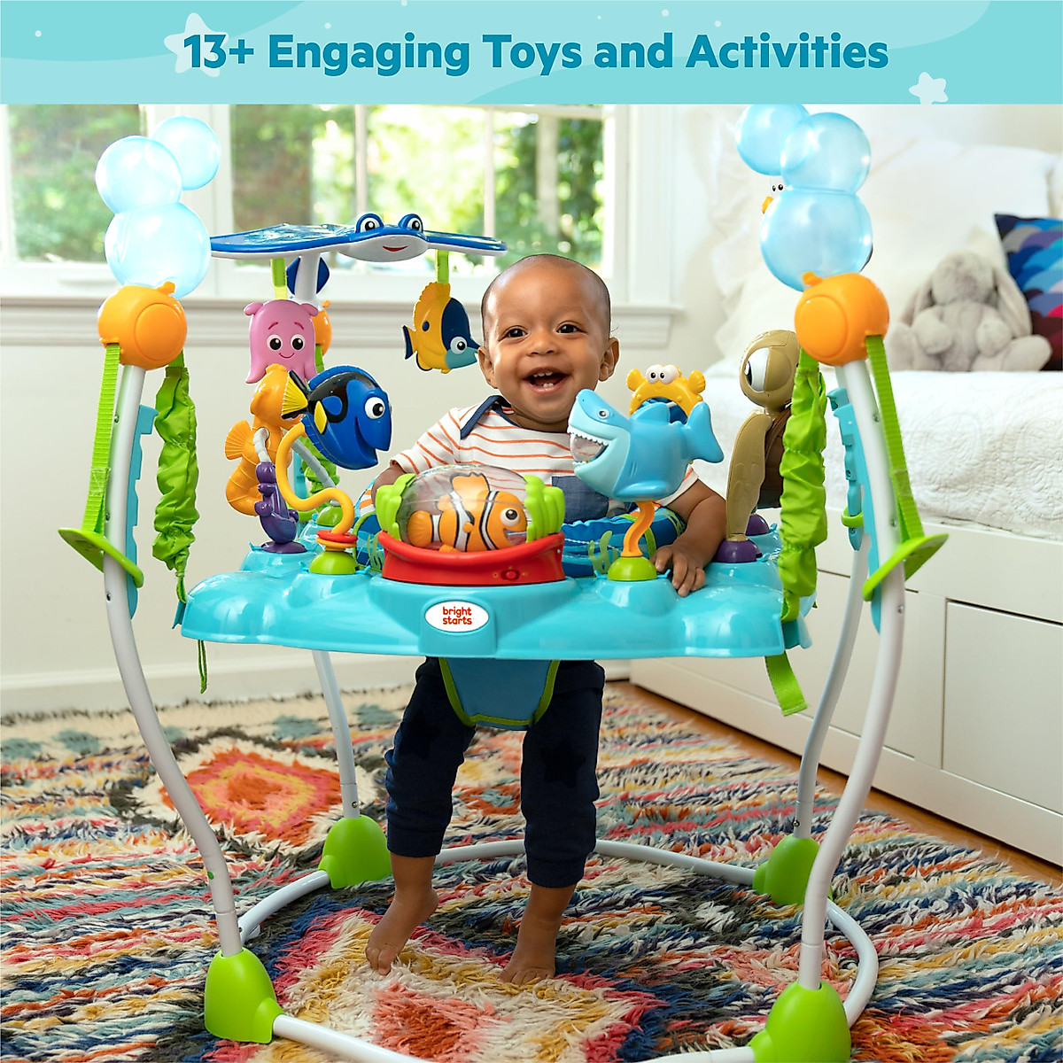 Bright Starts Disney Baby Finding Nemo Sea of Activities Jumper, Ages 6 months + & Disney Baby Finding Nemo Mr. Ray Ocean Lights & Music Gym, Ages Newborn +