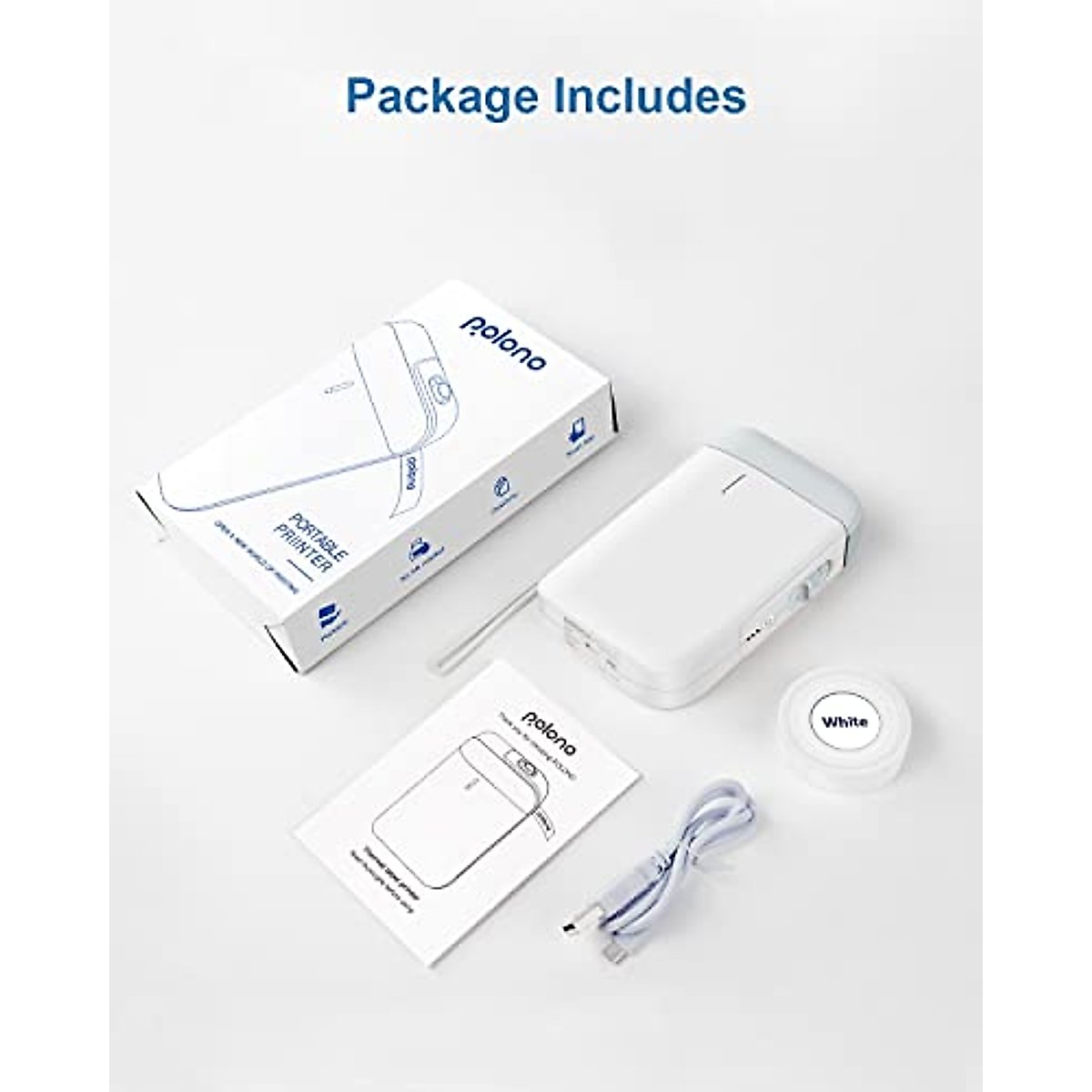 Label Maker, POLONO P10 Mini Label Printer, Portable Wireless Connection Label Maker Machine with Tape, Multiple Templates Available for Smartphone Easy to Use Office Home Organization Kitchen Storage