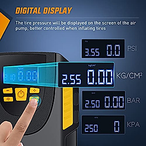 Nilight Tire Inflator Portable Air Compressor 12VDC Car Air Pump 150PSI Digital Tire Pressure Gauge Auto Shutoff Tire Pump for Car SUV Motorcycle Bicycle ATV, 2 Year Warranty
