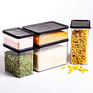 BINO | Food Storage Containers, 1.9 Qt/1.78 Liter, Black - 12 Pack | THE SNAP COLLECTION | Airtight Food Storage Containers with Lids | Pantry Organization | BPA-Free | Containers for Organizing