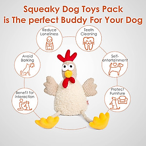 EHEYCIGA Christmas Dog Toys for Large Dogs, Large Squeaky Pet Toys for Entertainment and Gifts, Stuffed Plush Cute Dog Toys Large Breed with Squeaker, Turkey Large
