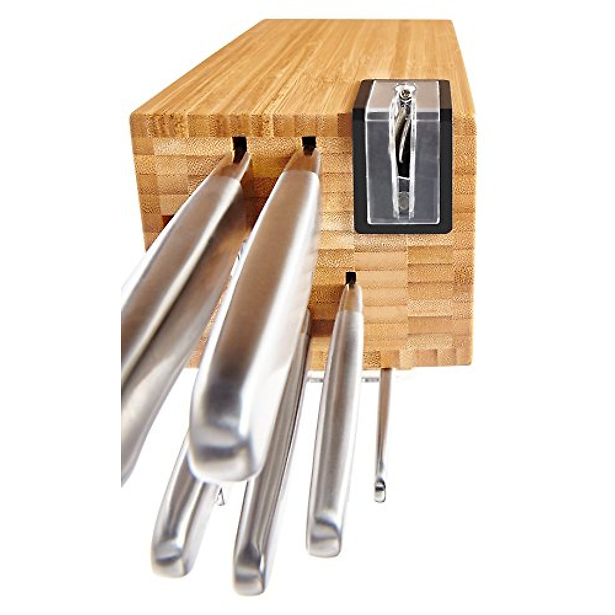 KitchenAid KKFSS14BO 14 Piece Classic Forged Series Brushed Stainless Steel Cutlery Set, Bamboo Wood