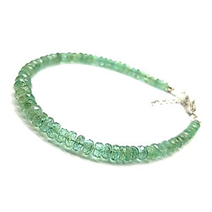 Genuine Colombian Emerald Bracelet, Colombian Emerald Stacking Bracelet, 92.5 sterling silver Plated, Delicate Fine Jewelry for Women Colombian Emerald Birthstone, Stacking, Code-JG15