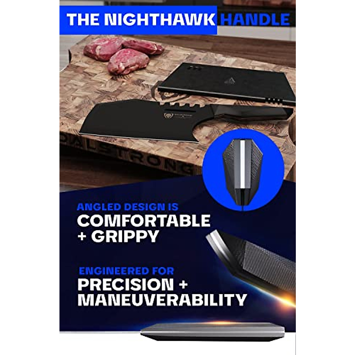 Dalstrong Massive Meat Cleaver Knife - 9 inch - Obliterator - Shadow Black Series - Black Titanium Nitride Coated - High Carbon 7CR17MOV-X Steel - Heavy Duty - Razor Sharp - Sheath - NSF Certified