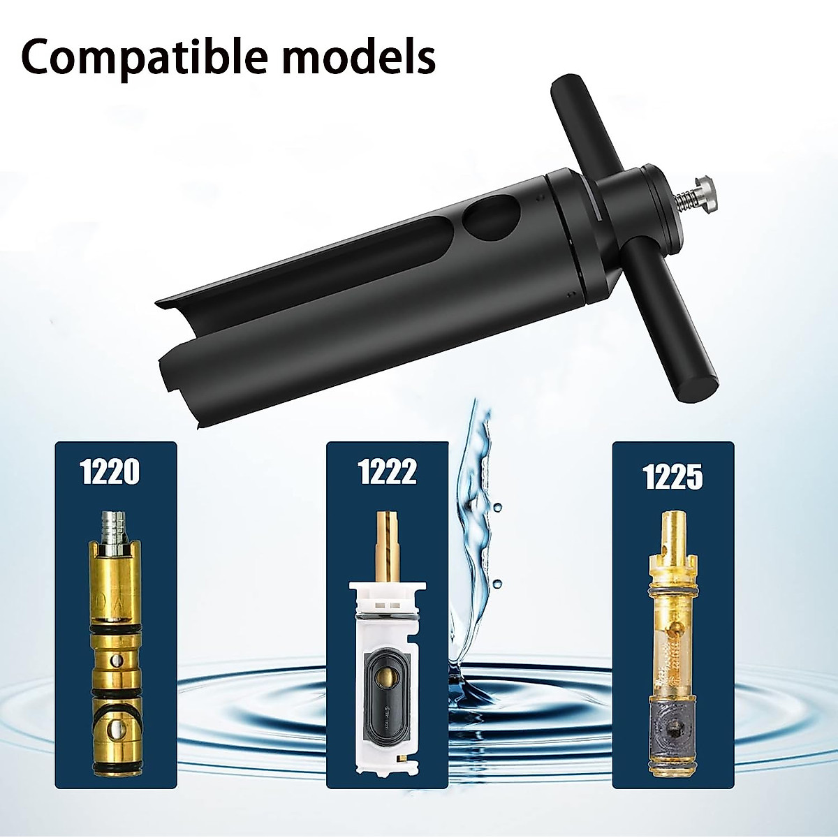 104421U Cartridge Removal Tool Compatible with Moen 1222 1225 1220, Shower Cartridge Puller Tool, Tub and Shower Faucet Cartridge Remover for Moen Posi-Temp Valve