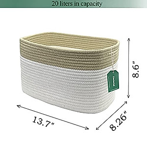 Liseternal Cotton Rope Woven Basket - Versatile Storage Solution for Home Organization - 20L Capacity