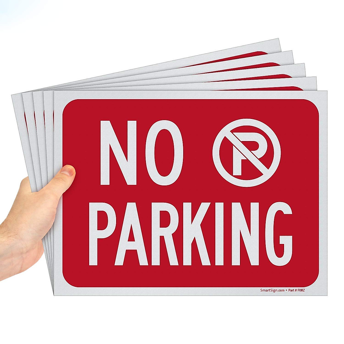 Smartsign “No Parking” Sign | 9" x 12" Polystyrene (Pack of 5)