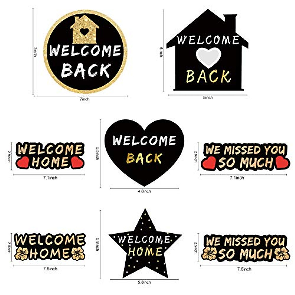 Lnlofen Welcome Home Party Hanging Swirls Decorations, 24Pcs Gold Home Welcoming Party Hanging Swirl Supplies, Homecoming Party Welcome Back Home Family Hanging Decor