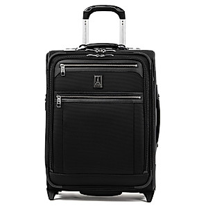 Travelpro Platinum Elite Softside Expandable Carry on Luggage, 2 Wheel Upright Suitcase, USB Port, Men and Women, International, Shadow Black, Carry On 20-Inch