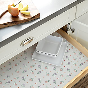 Con-Tact Brand Lite Tack Repositionable Light-Adhesive Shelf and Drawer Liner, Effortless Organization and Aesthetic Elegance in Cabinets, Drawers, and Shelves - 12" x 10', Stitchery Rose