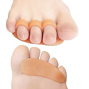 Chiroplax Hammer Toe Cushions Pads Temporary Straightener Corrector Overlapping Relief Separator Crest Splint, 4 Pack (Size Medium, Beige)
