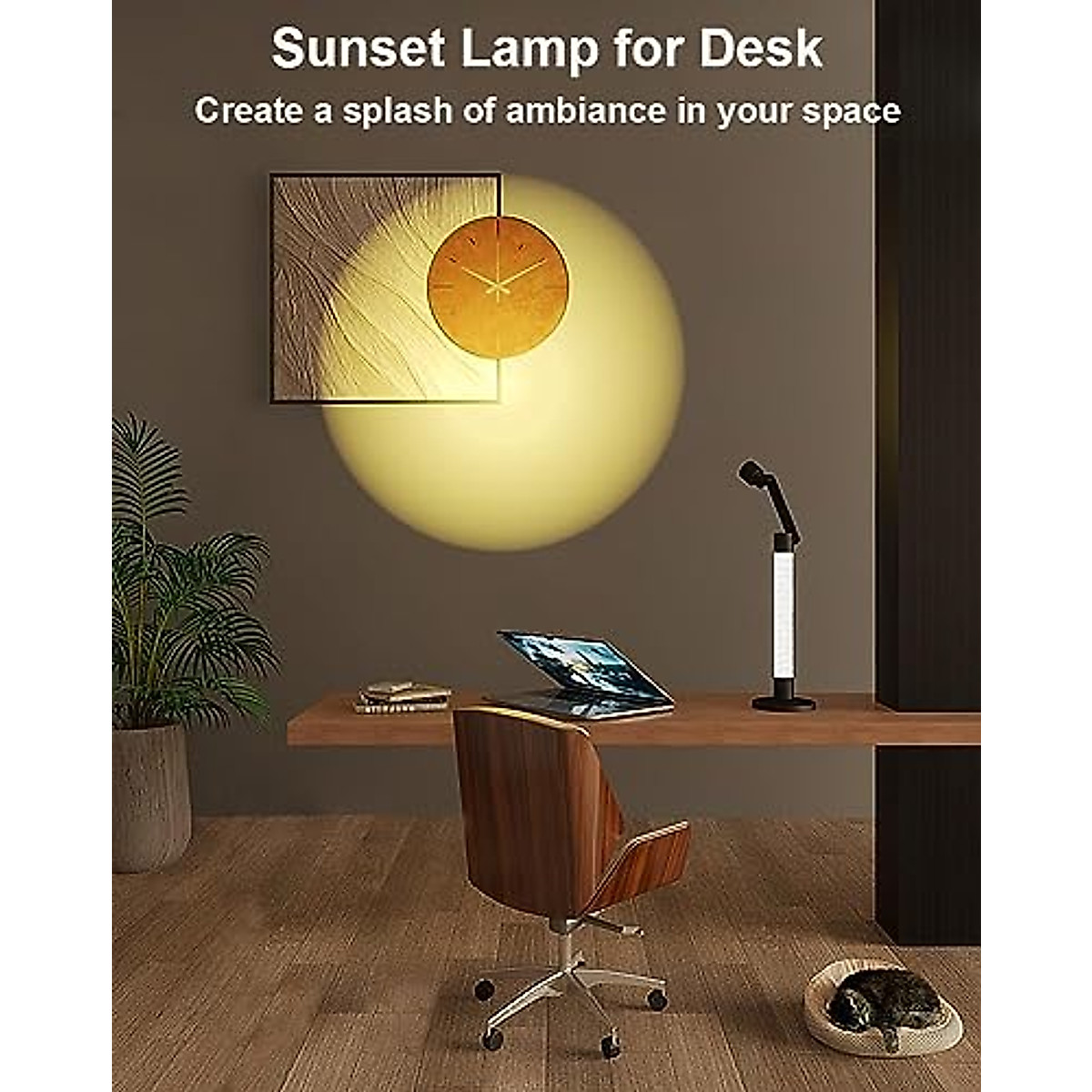 HCYHNB LED Desk/Task Lamp for Home Office, 600LM Eye-Caring Reading Light, 360°Rotatable Swing Arms, Dimmable Table Lamp with Atmosphere Lighting for Desk Bedside