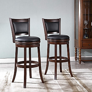 Ball & Cast Bar Height, Pack of 2 Swivel Stool, 29-Inch,2-Pack, Cappuccino