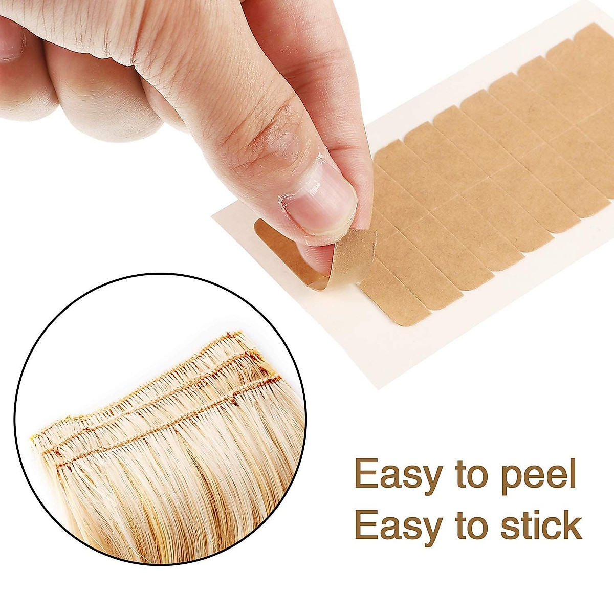 WIGI 180 Pieces Premium Double Sided Tape for Hair Extensions Wigs, Hair Extension Tape tabs Replacement Tape for Hair Extensions, 4 x 0.8 cm