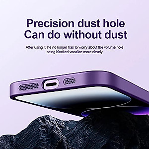 Wide Lens Cover PC for iPhone Case, Window Glass Lens Camera Protector, Magnetic Phone Case Logo View, Women Men Hard Shockproof Cases, Slim Matte Cases Cover (Dark Purple, for iPhone 14 Pro Max)