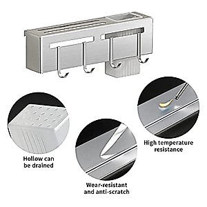 ANUBE Knife Holder for Wall, Multifunction Stainless Steel Knife Block Kitchen Knife Rack, Wall Mounted Kitchen Tableware Storage Rack Knife Rest (12IN)