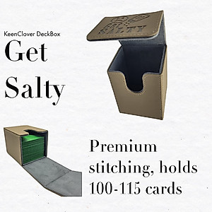 JGFinds KeenClover Card Deckbox for CCG TCG, Holds 100-115 Sleeved Cards, PVC Free Deck Box (Get Salty)