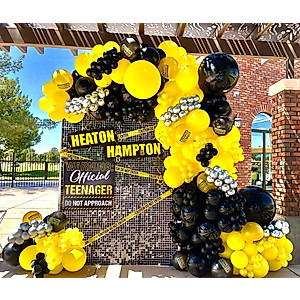 Black Balloons-Double Stuffed Black Balloons Different Sizes Latex Premium Black Balloon Garland Matte Black balloon Arch Kit for Birthday Graduation Wedding Baby Shower Party decorations