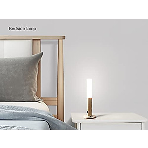 Seeloon Motion Sensor Night Lights Magnet Body Sensor Hallway Night Lights Rechargeable Led Light Portable Stairway Night Lights Wooden Wall Sconce Battery Operated Wall Sconces (Ash Wood)