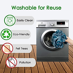 BeeGreen Geometry Reusable-Grocery-Bags Bulk 2 Pack. Tearing-Prevent Material Reusable-Shopping-Bags Extra Large for 50LBS Heavy-duty Sturdy. Foldable Machine-Washable-Nylon Gift for Women