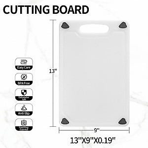 ROMANTICIST 16-Piece German Stainless Steel Sturdy Durable Kitchen Knives, Razor Sharp,Knife Set with Block,Cutting Board and Knife Sharpner, White