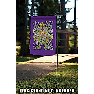 Toland Home Garden 119609 Animal Spirits- Frog Frog Flag 12x18 Inch Double Sided Frog Garden Flag for Outdoor House Indigenous Flag Yard Decoration