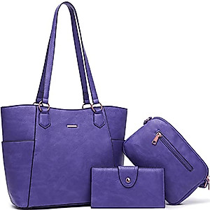 Tote Handbags for Women Purse and Wallet Set Large Shoulder Bags Crossbody Purses Satchel Purple