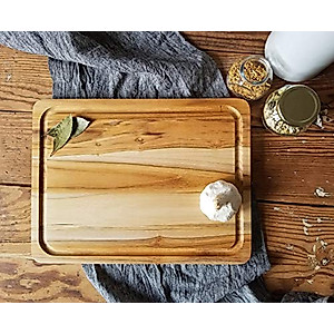 Lipper International Teak Wood Edge Grain Kitchen Cutting and Serving Board, Large, 16" x 12" x 3/4"