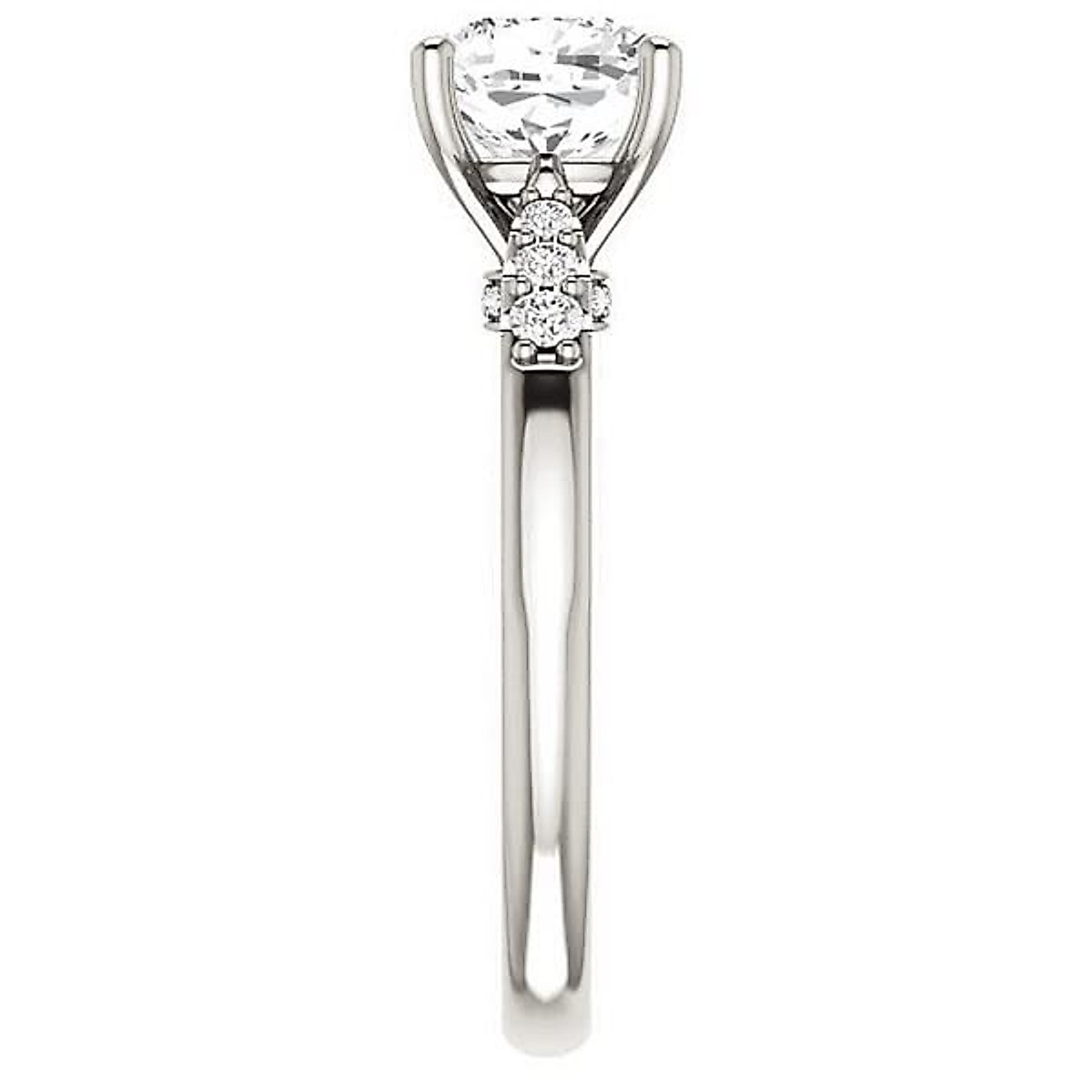 Mois 3.1 CT Moissanite Cushion Engagement Ring and Wedding Ring Bridal Set in Sterling Silver, colorless Moissanite, VVS1 Clarity, Sizes 4 to 11, 4-Prong Set for Her (9.5)