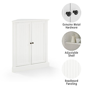 Crosley Furniture Shoreline Stackable Corner Pantry, White